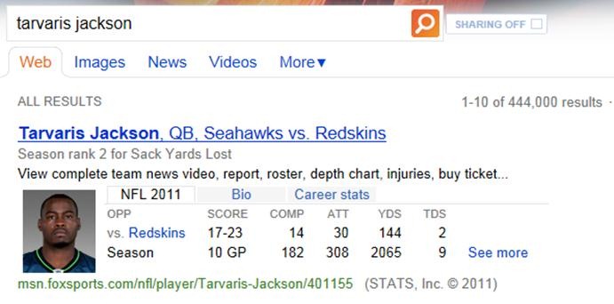 INFO: Bing “NFL Instant Answers” | Kurt Shintaku's Blog