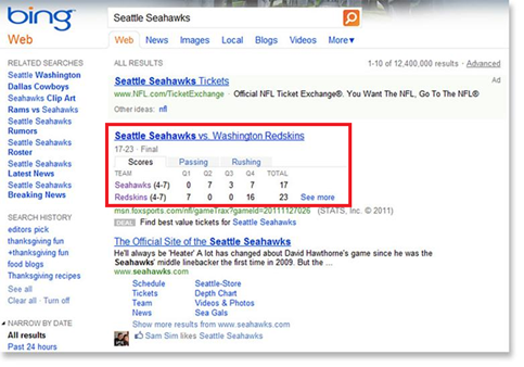 INFO: Bing “NFL Instant Answers” | Kurt Shintaku's Blog