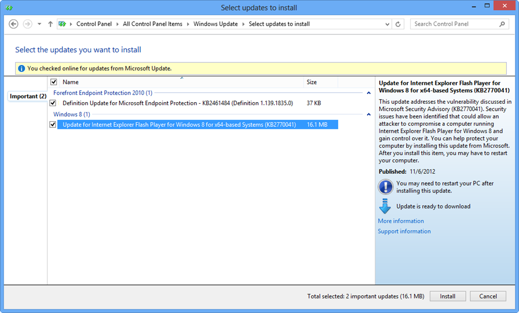 INFO: Flash Plug-in in Windows 8/RT… now managed by Windows Update ...
