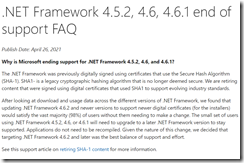 INFO: End of support for .NET Framework 4.5.2, 4.6, & 4.6.1 on April 26 ...