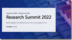 EVENT: Microsoft Research Summit – October 18–20, 2022 | Kurt Shintaku ...