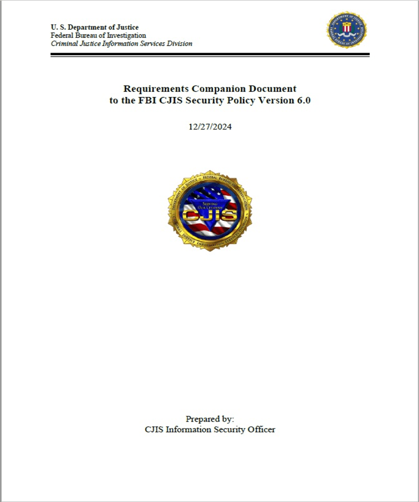 INFO: FBI Criminal Justice Information Services (CJIS) Security Policy ...
