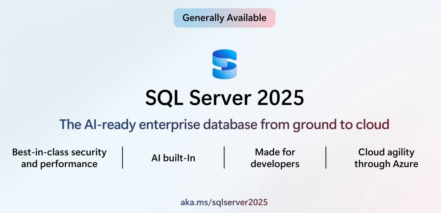 RELEASE: Microsoft SQL Server 2025 is now generally available | Kurt ...